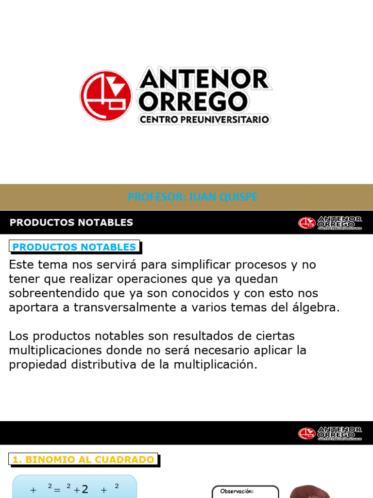 Productos Notables en Álgebra II | PDF | Álgebra abstracta | Matemáticas