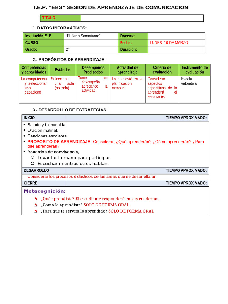 Esquema Sesion Obligatorio Okok | PDF