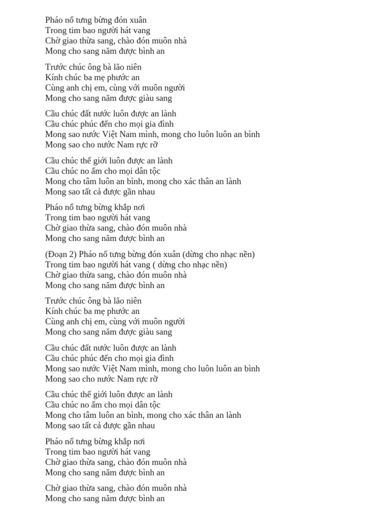 Pháo N Tưng B NG Đón Xuân | PDF