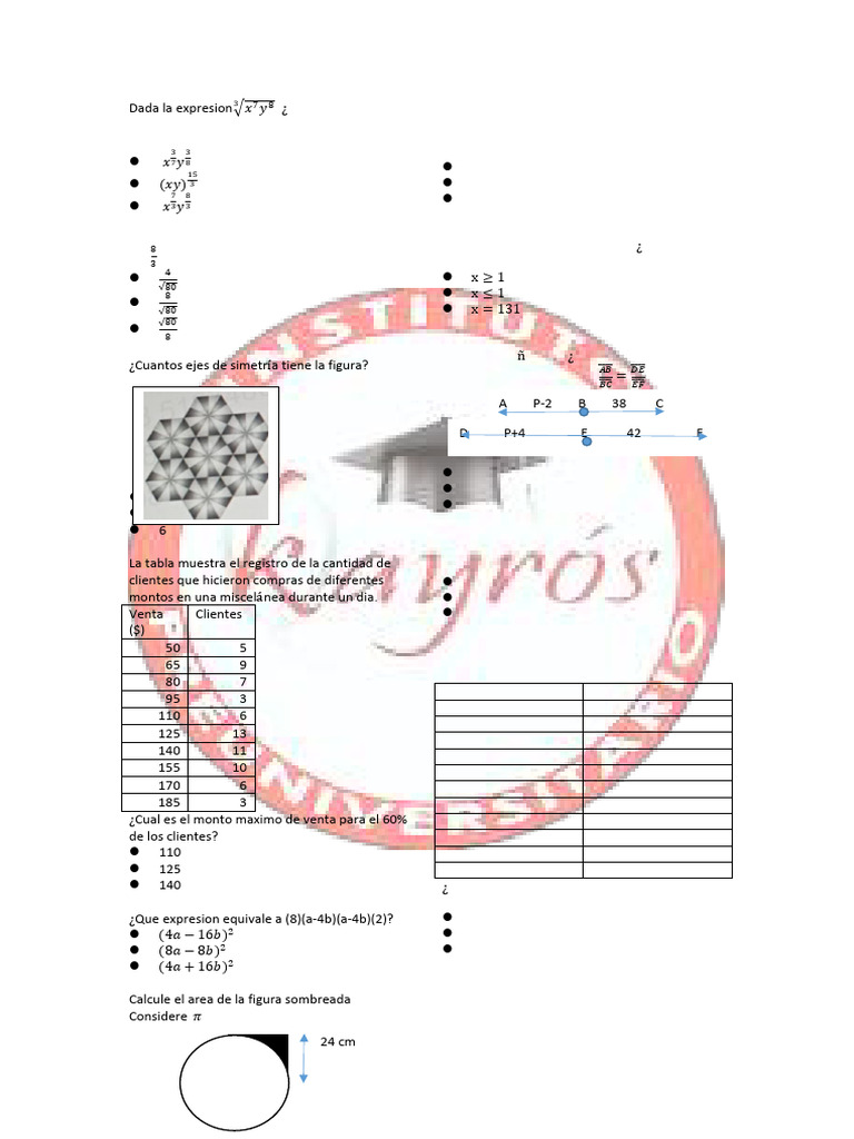 Simulador Mate Exani Ii NV2025 Logo | PDF | Ecuaciones