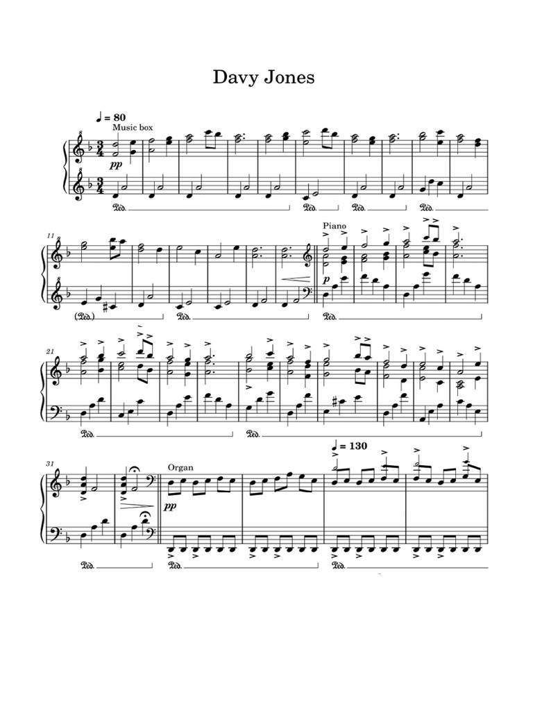 Davy Jones Piano | PDF