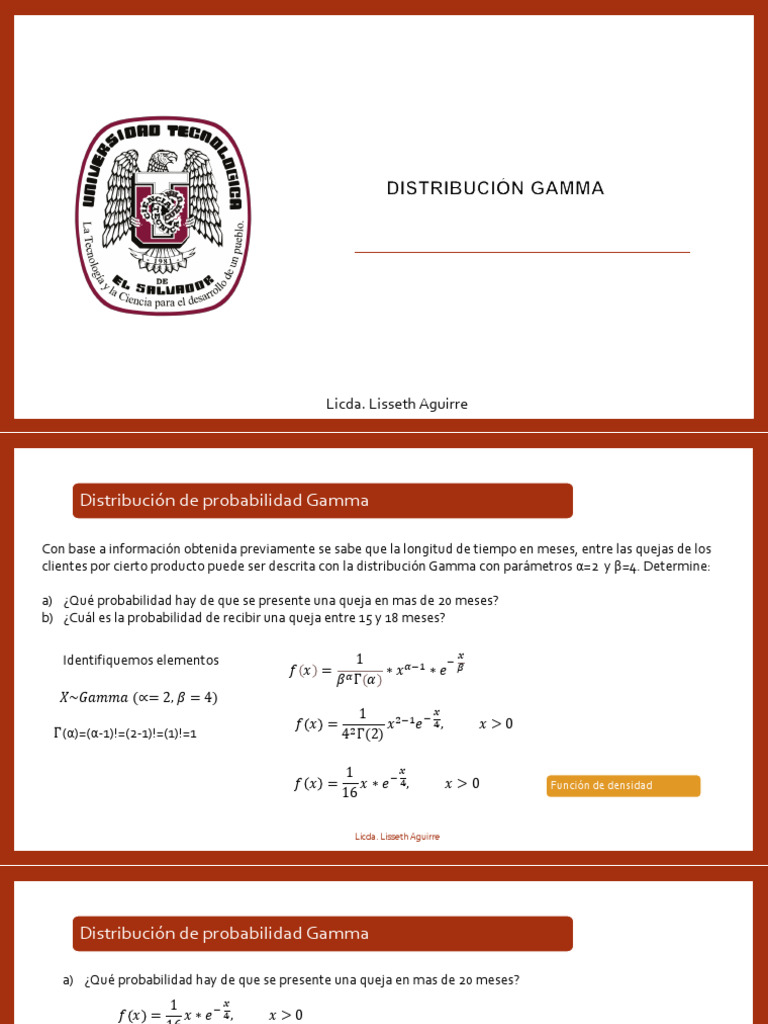 Distrribución Gamma | PDF | Teoría de probabilidad | Teoría estadística