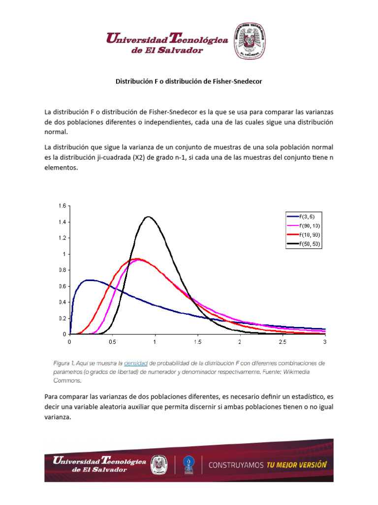 Distribución F | PDF | Estadística | Diferencia