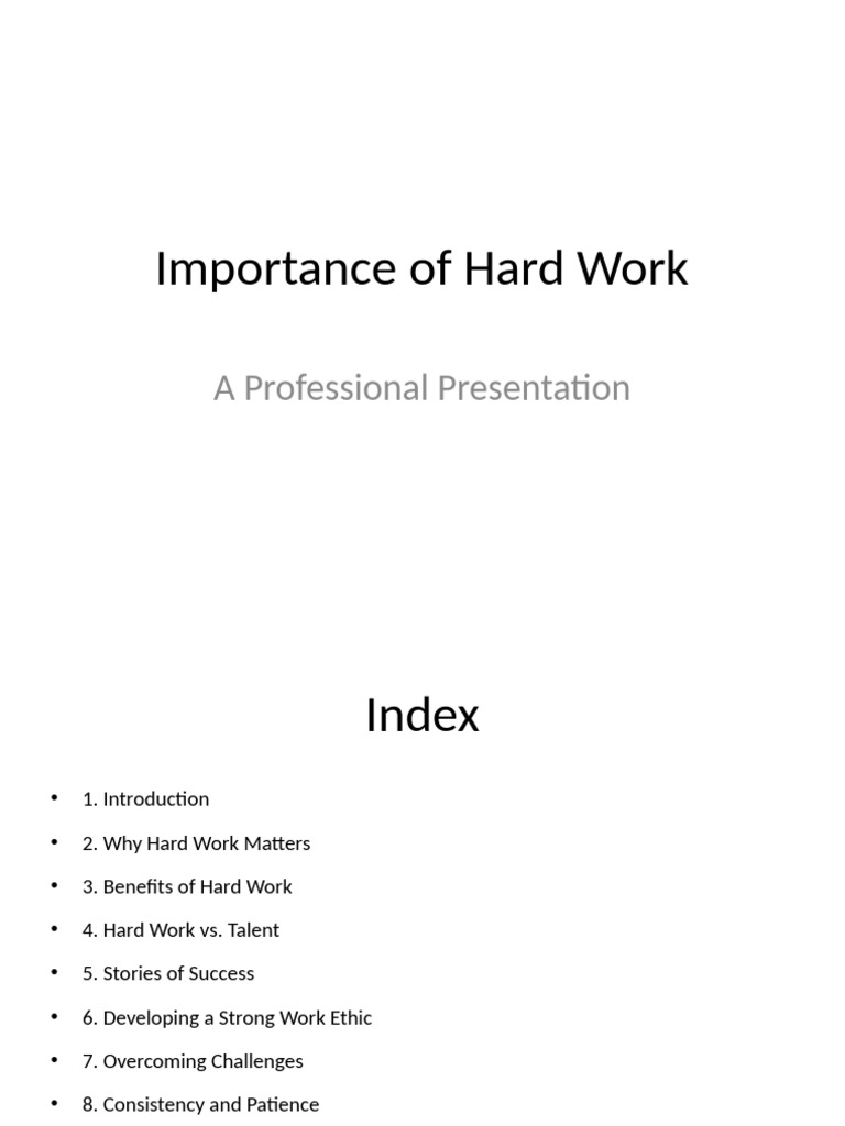 The Power of Hard Work for Success | PDF | Disciplines | Behavior ...