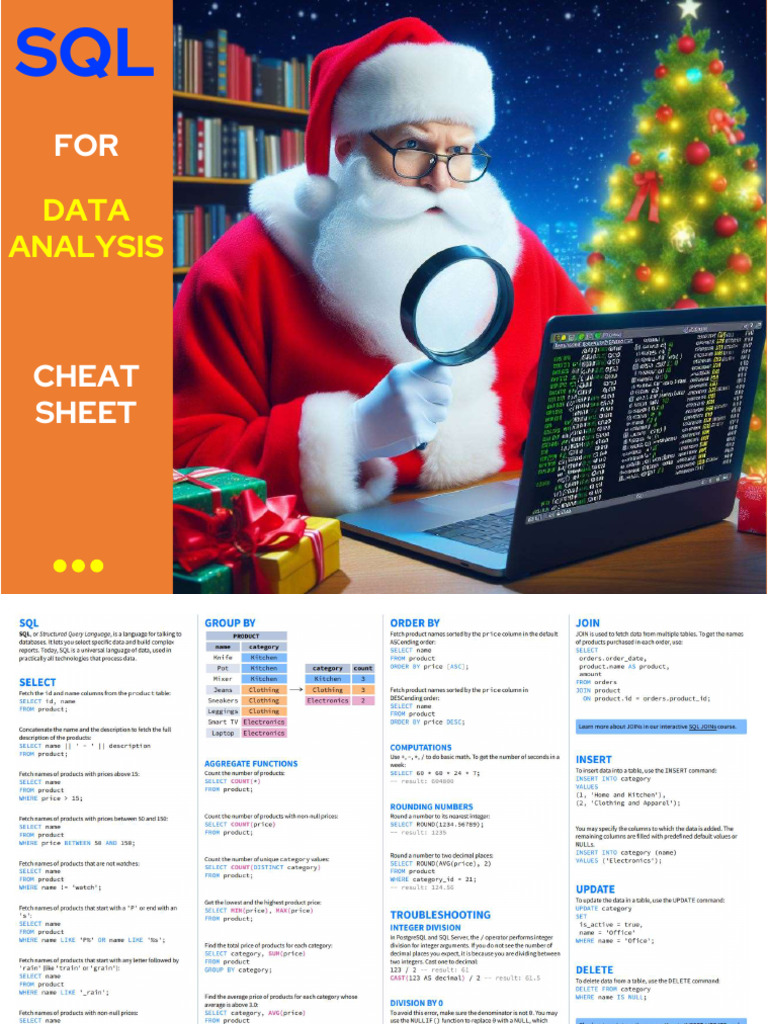 SQL For Data Analysis Cheat Sheet 1703595522 | PDF