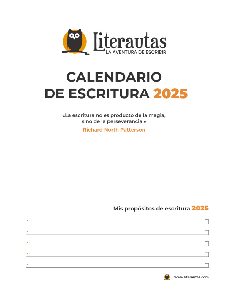 Calendario de Escritura 2025 | PDF | Escritores
