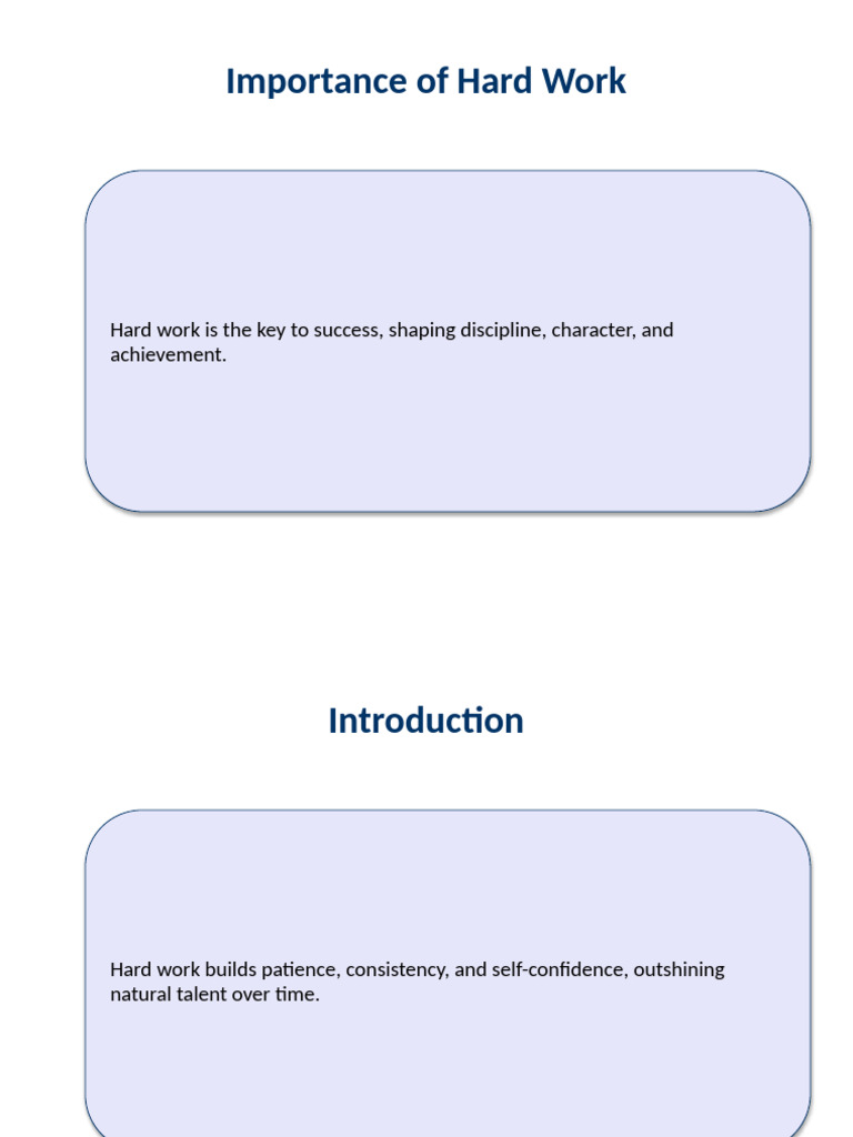 Professional Hard Work Presentation | PDF