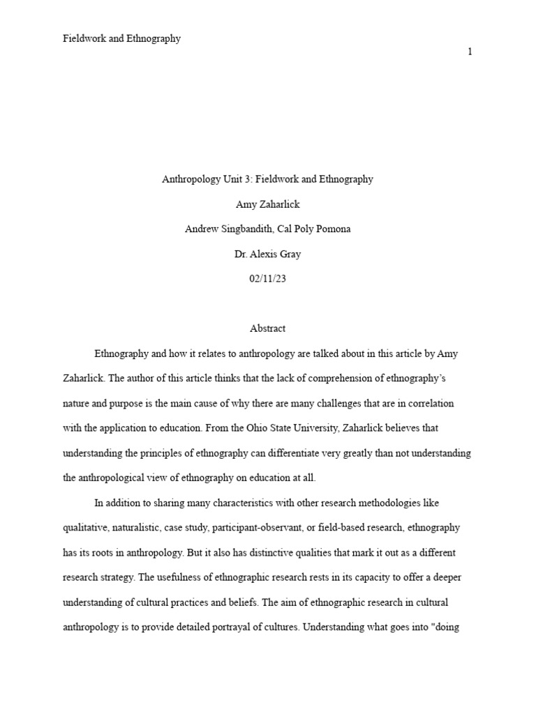 Fieldwork and ethnography | PDF | Ethnography | Anthropology