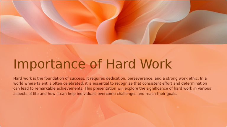 Importance of Hard Work | PDF