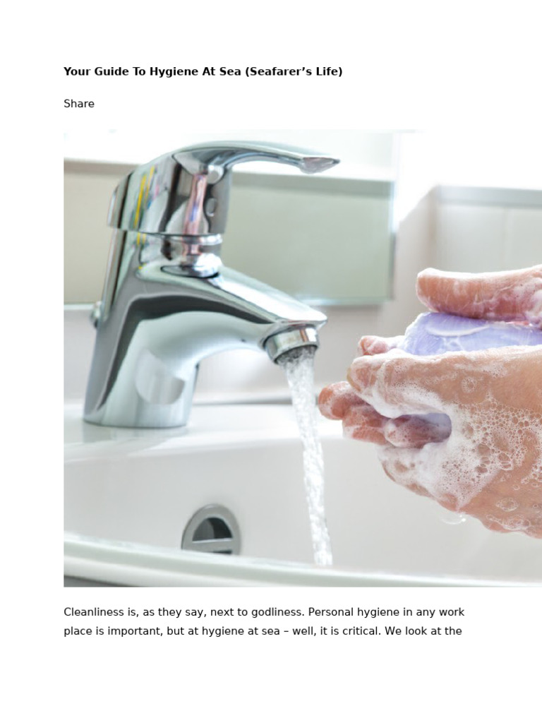 92 Personal Health and Hygiene Onboard Ship | PDF | Hygiene