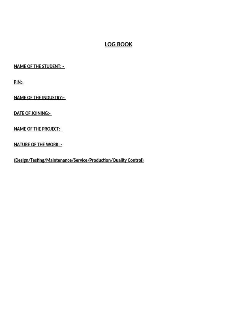 Log Book | PDF
