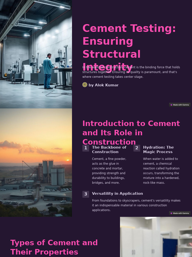 Cement Testing Ensuring Structural Integrity | PDF | Cement ...