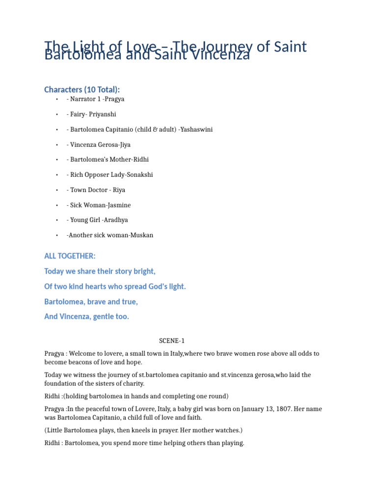 The Light of Love Final Script | PDF