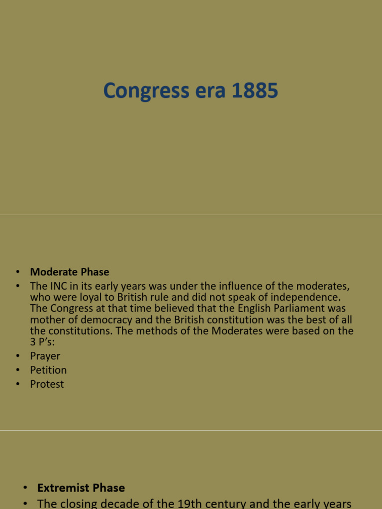 Congress Era 1885 | PDF | British Raj | Indian National Congress