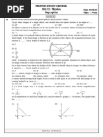 Class 12 Ray Optics and Instruments PYQs | PDF | Optics | Refractive Index