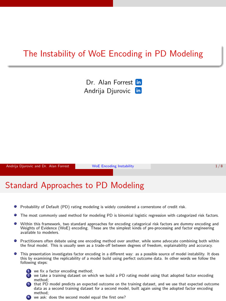 WoE Encoding Instability in PD Models | PDF | Categorical Variable ...