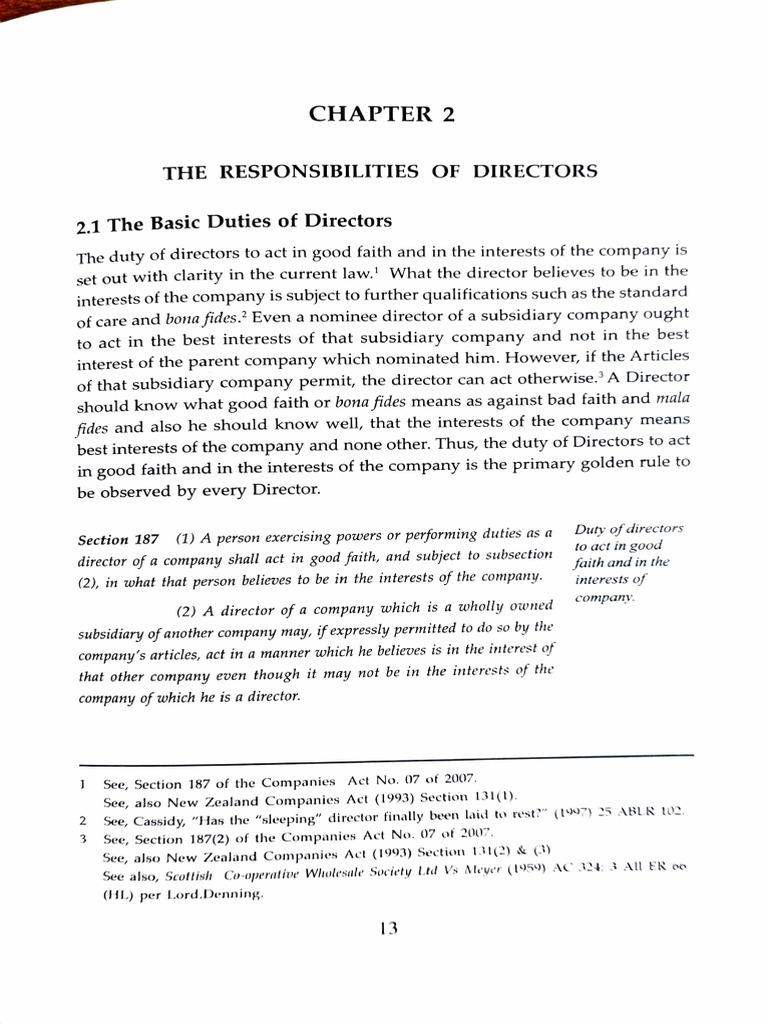 Directors Duties Note | PDF | Liquidation | Legal Liability