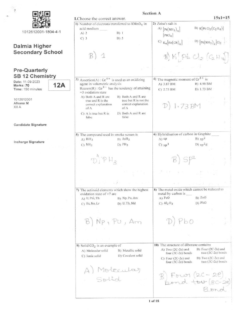 Written Answer Sheet (1) | PDF