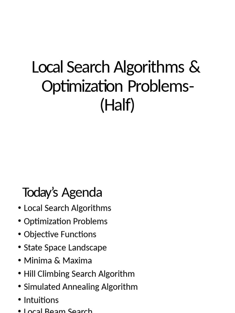 Local Search-FirstHalf | PDF | Mathematical Optimization | Loss Function
