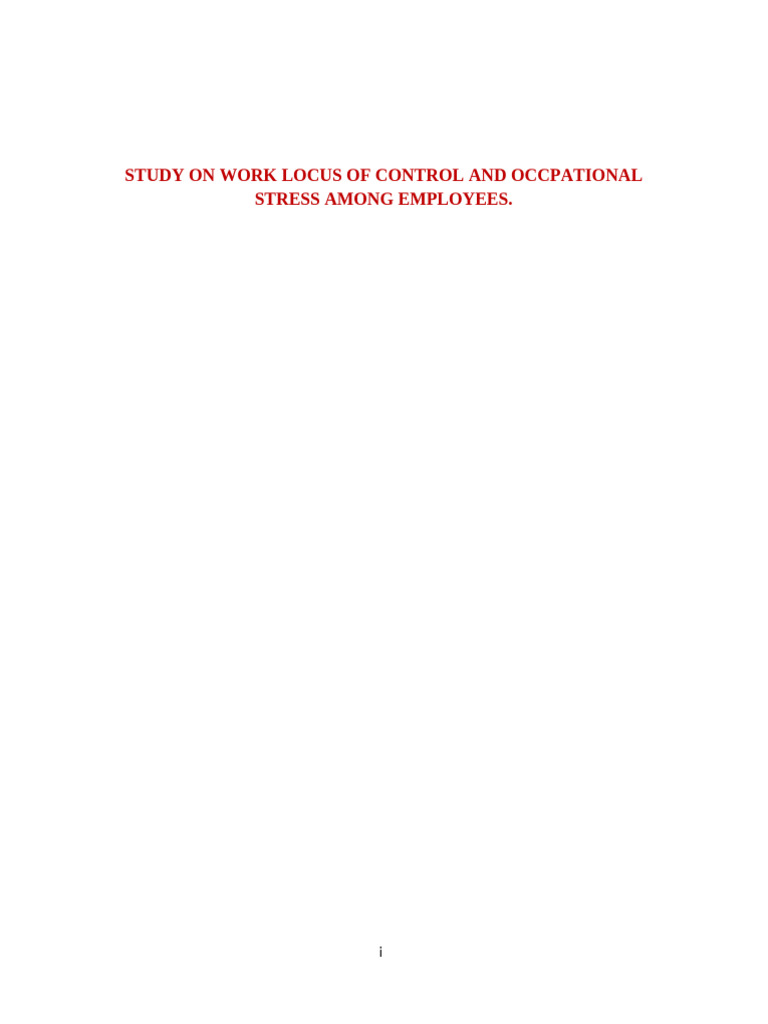 STC Project | PDF | Occupational Stress | Stress (Biology)