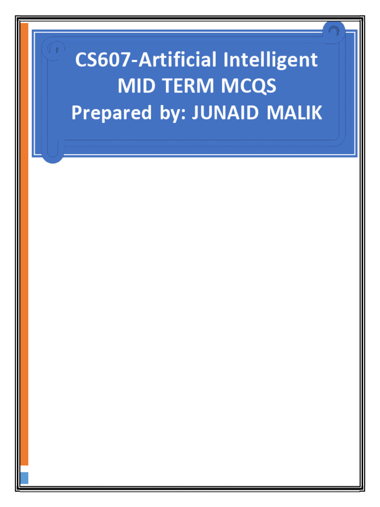 CS607 MIDTERM SOLVED MCQs | PDF | Fuzzy Logic | Artificial Intelligence