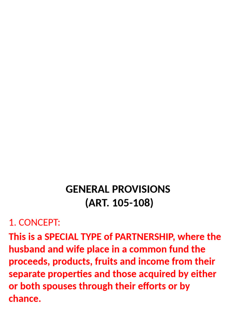 Conjugal Partnership of Gains Overview | PDF | Marriage | Mortgage Law