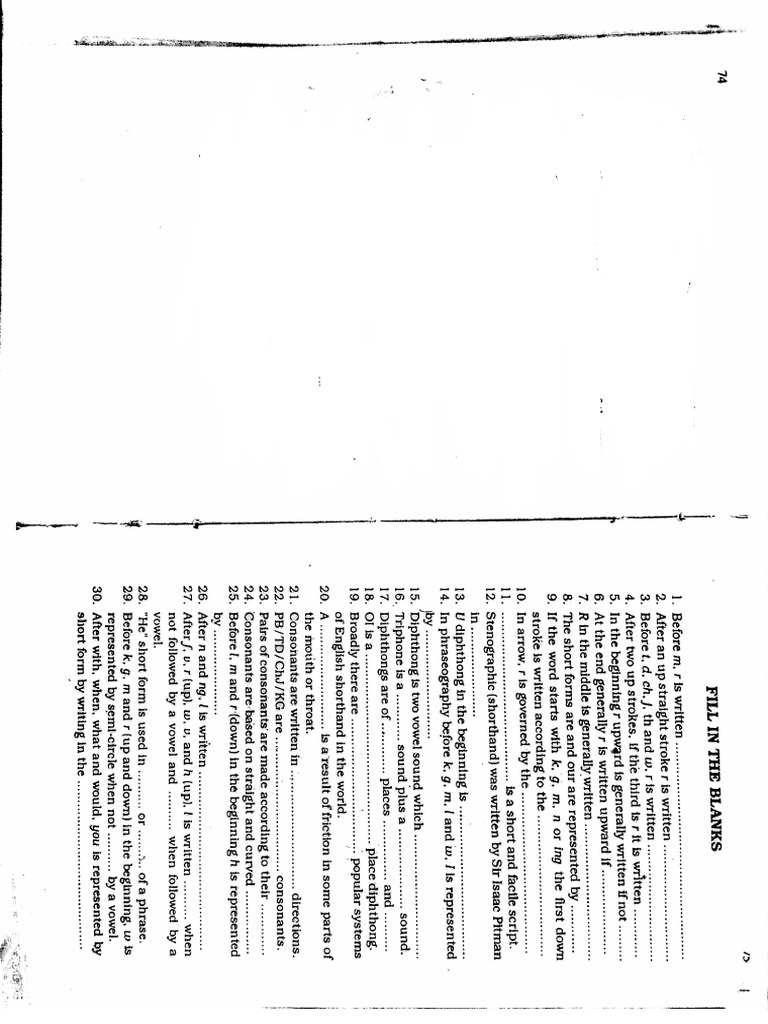 Fill in Blanks Stenography (1) | PDF