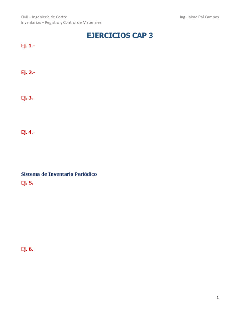 Ejercicios Cap 3 | PDF