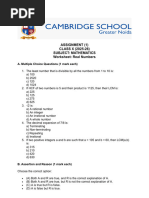 Class 10 Maths Chapter 1 Assertion and Reason Questions - Real Numbers | PDF | Numbers | Decimal