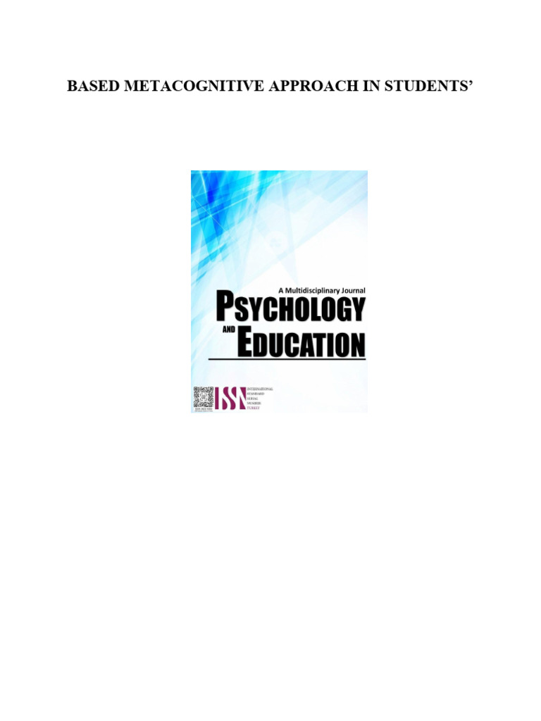 SOLO (Structure of Observed Learning Outcomes) Based Metacognitive Approach in Students ...