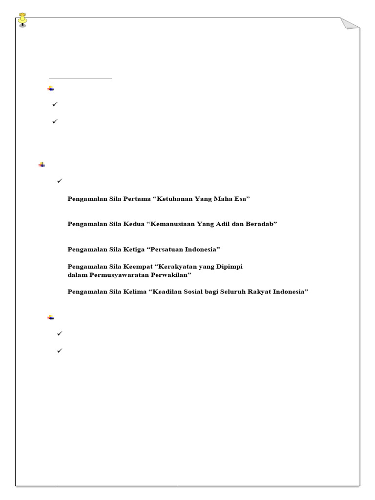 RANGKUMAN TO dan USEK PANCASILA KLS VI | PDF