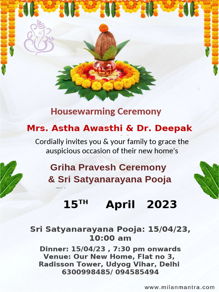 House Warming Ceremony M | PDF