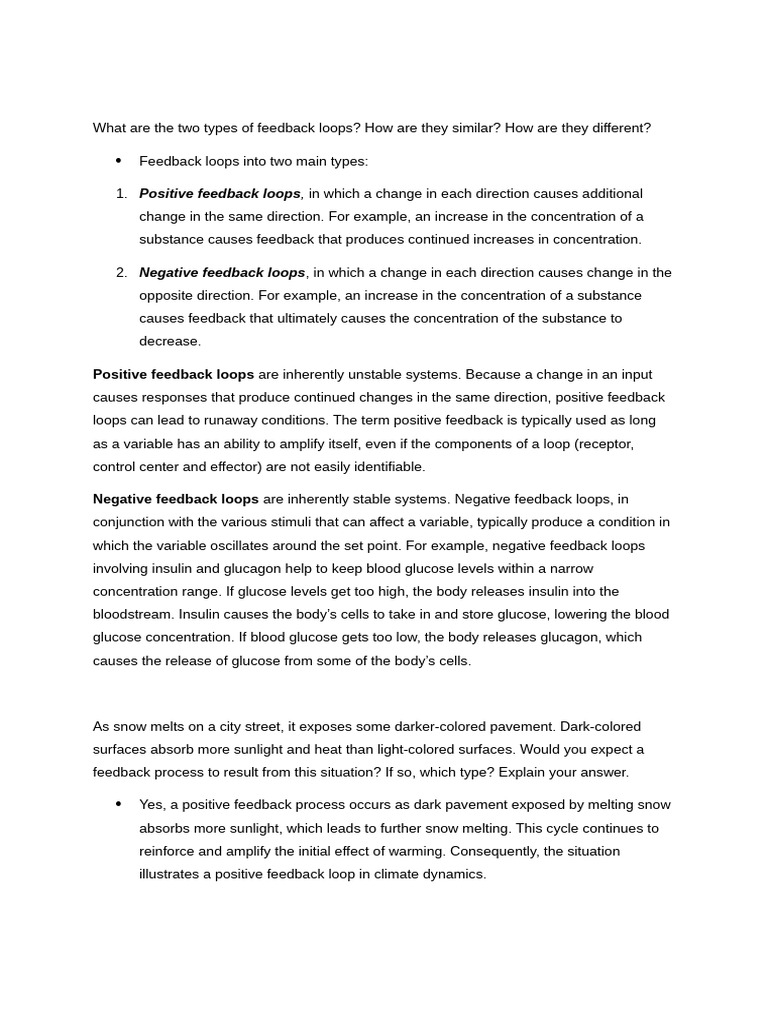 What Are The Two Types of Feedback Loops | PDF