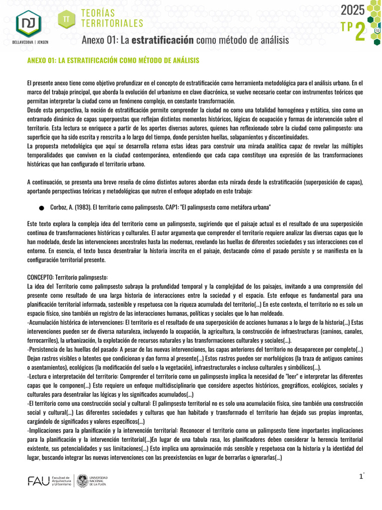 Anexo 01 “La estratificación como método de análisis.”GUIA TP2_TT2025(2) | PDF | Paisaje ...