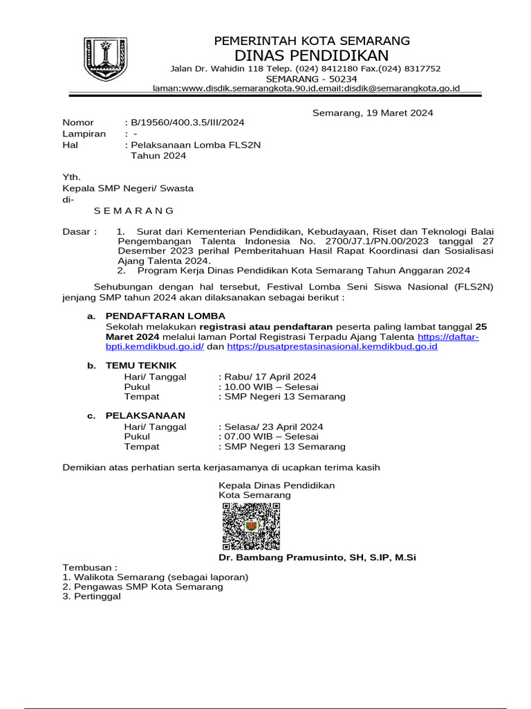 Jadwal Lomba FLS2N 2024 Semarang | PDF