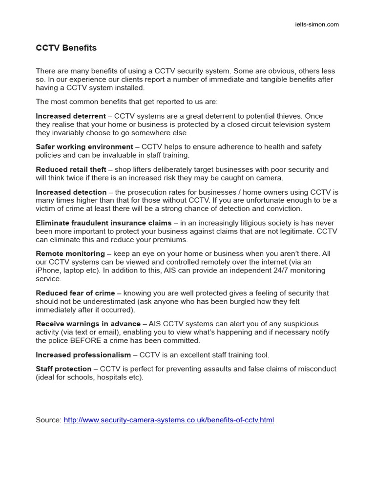 CCTV Benefits | PDF