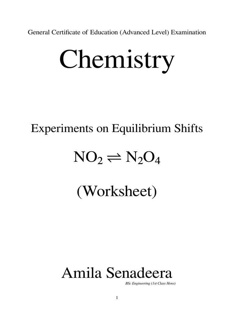 Experiments On Equilibrium Shifts (En) - 1 | PDF | Chemical Equilibrium ...