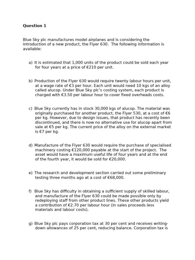 Blue Sky Question | PDF