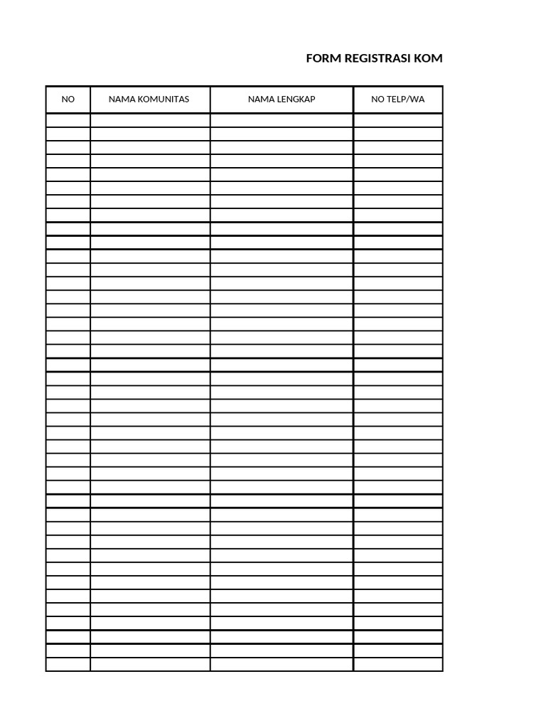 Form Registrasi Komunitas | PDF