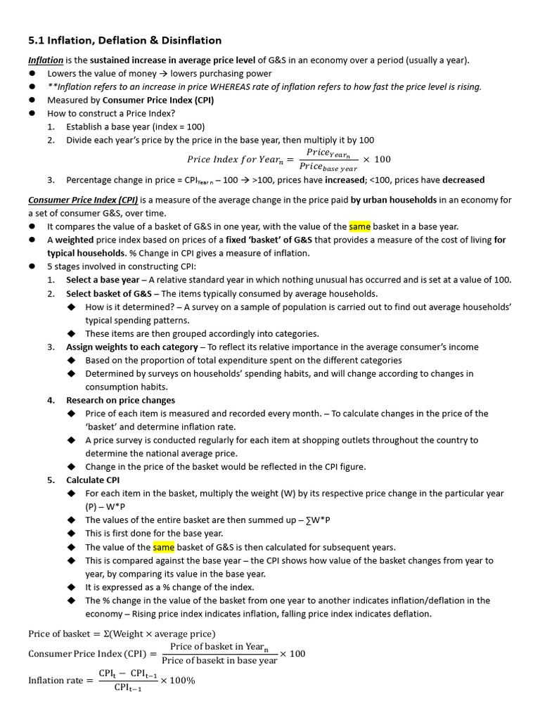 5 Inflation Summarized PDF | PDF | Inflation | Consumer Price Index