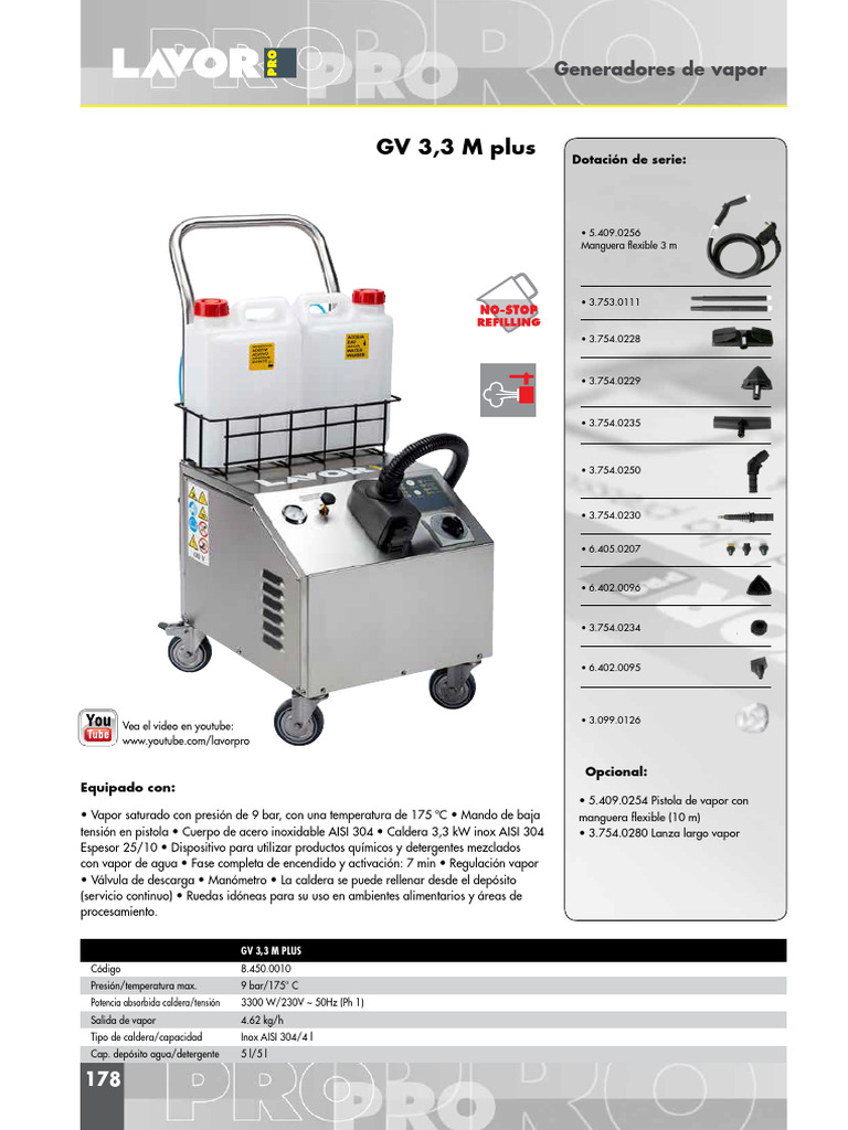 GV 3.3 M Plus Ficha Tecnica | PDF | Agua | Caldera