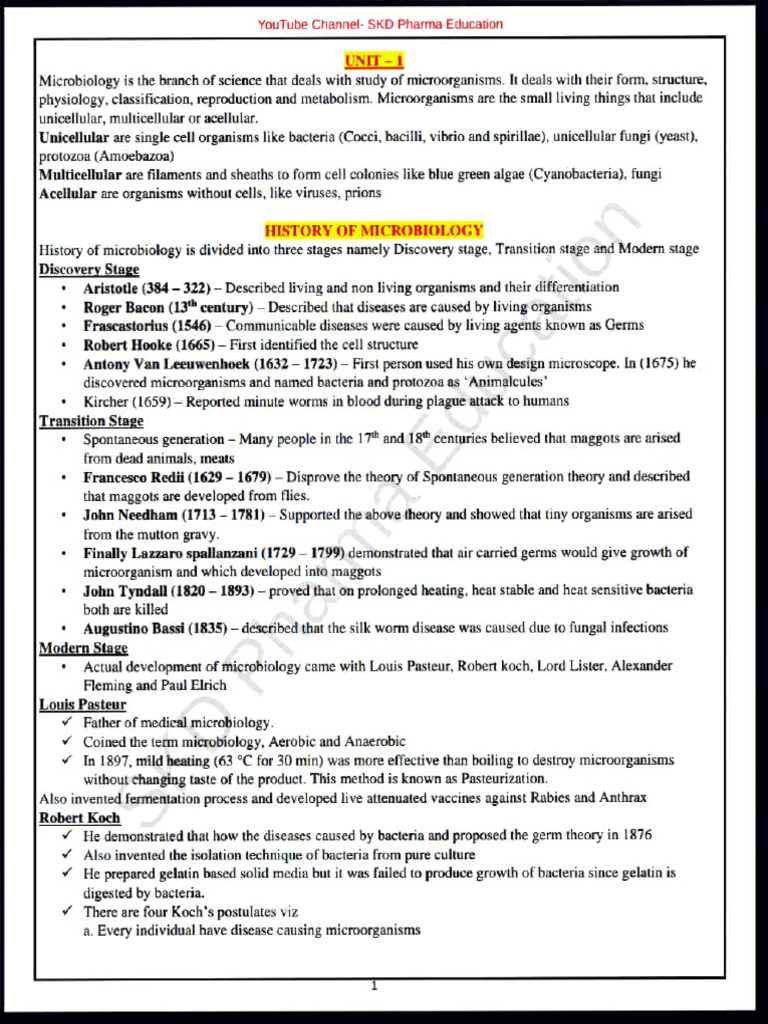 Microbiology Demo Notes All Unit | PDF | Bacteria | Staining