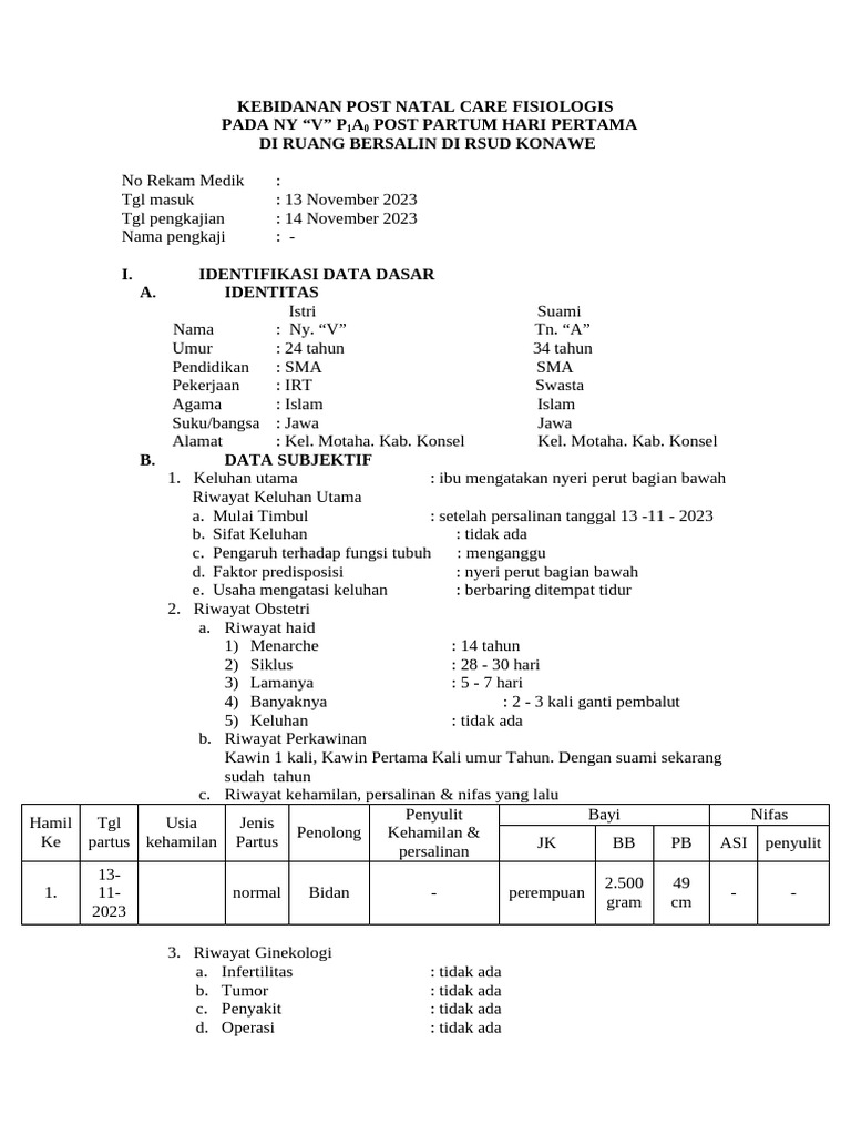 Abkon-Format Pengkajian Ibu Nifas | PDF