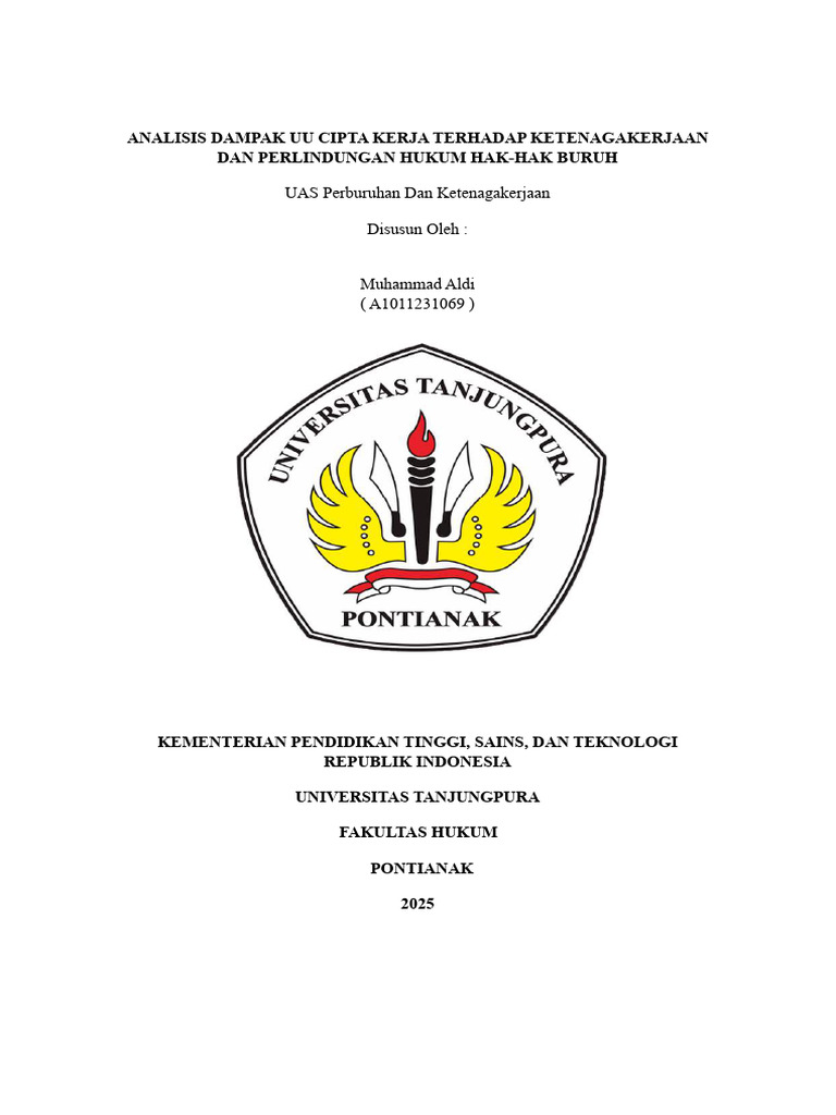 UAS Hukum Perburuhan Muhammad Aldi | PDF