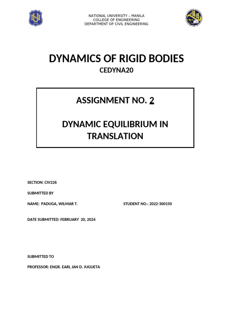 PADUGA - Front Page Assignment CEDYNA20 | PDF
