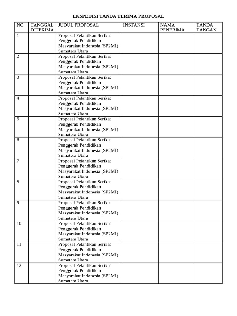 Ekspedisi Tanda Terima Proposal | PDF