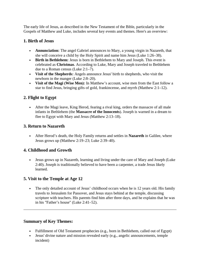 early life of jesus | PDF