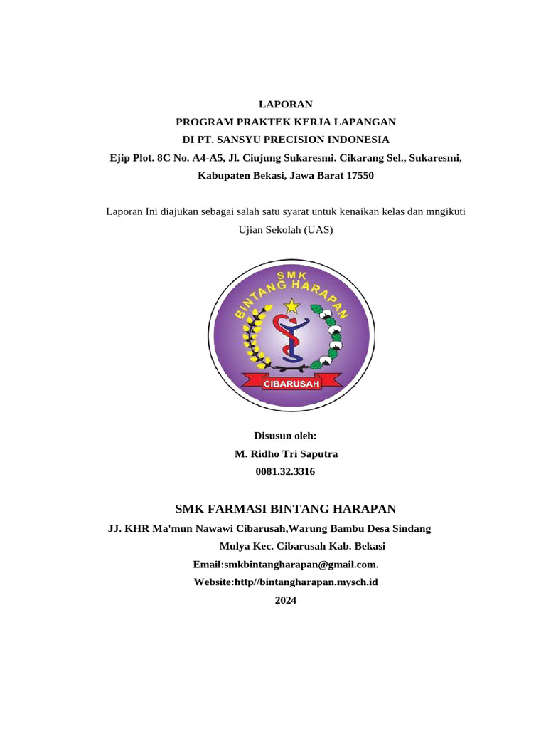 Laporan PKL di PT Sansyu Precision | PDF