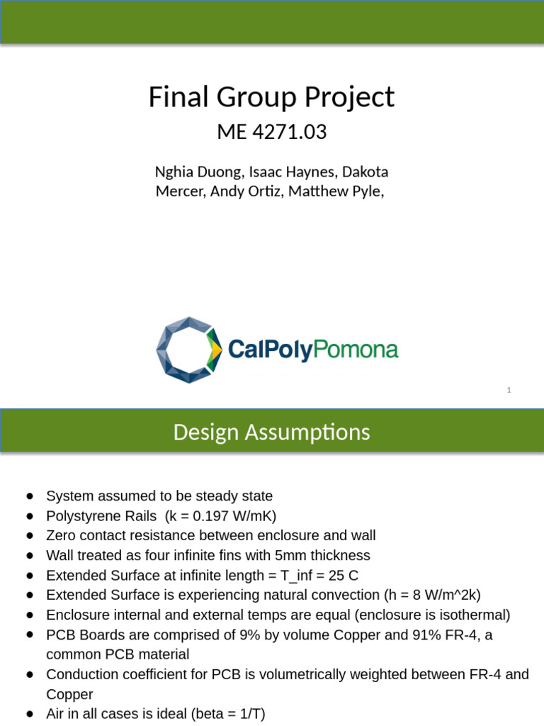 ME4271.03 Final Group Project Slides PPT Version | PDF