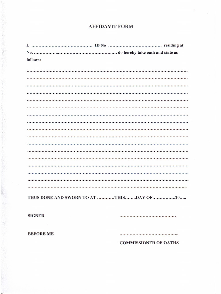 Affidavit Form | PDF